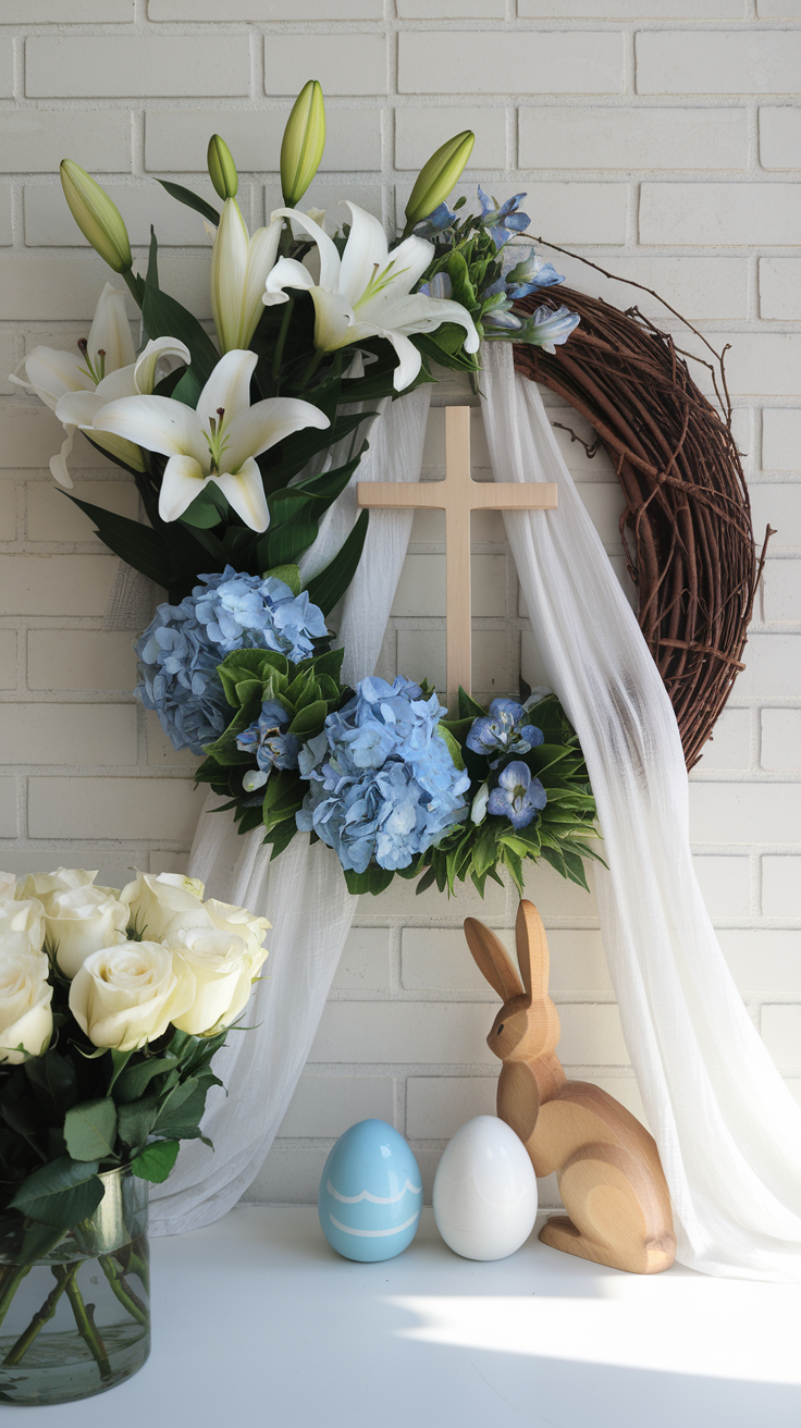 15 Stunning Easter Front Door Cross Wreath Ideas - porchdecorideas.com