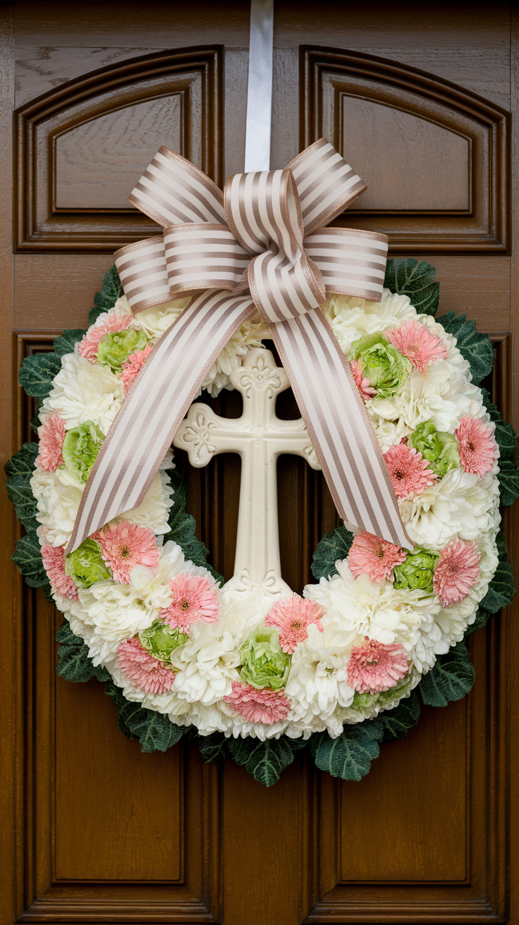 15 Stunning Easter Front Door Cross Wreath Ideas - porchdecorideas.com