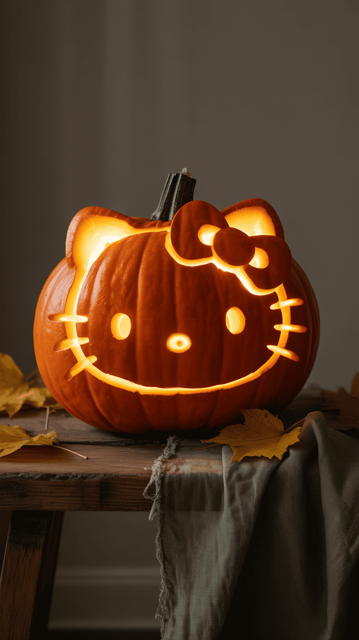 Hello Kitty Pumpkin Carving That’s Cute and Simple - porchdecorideas.com