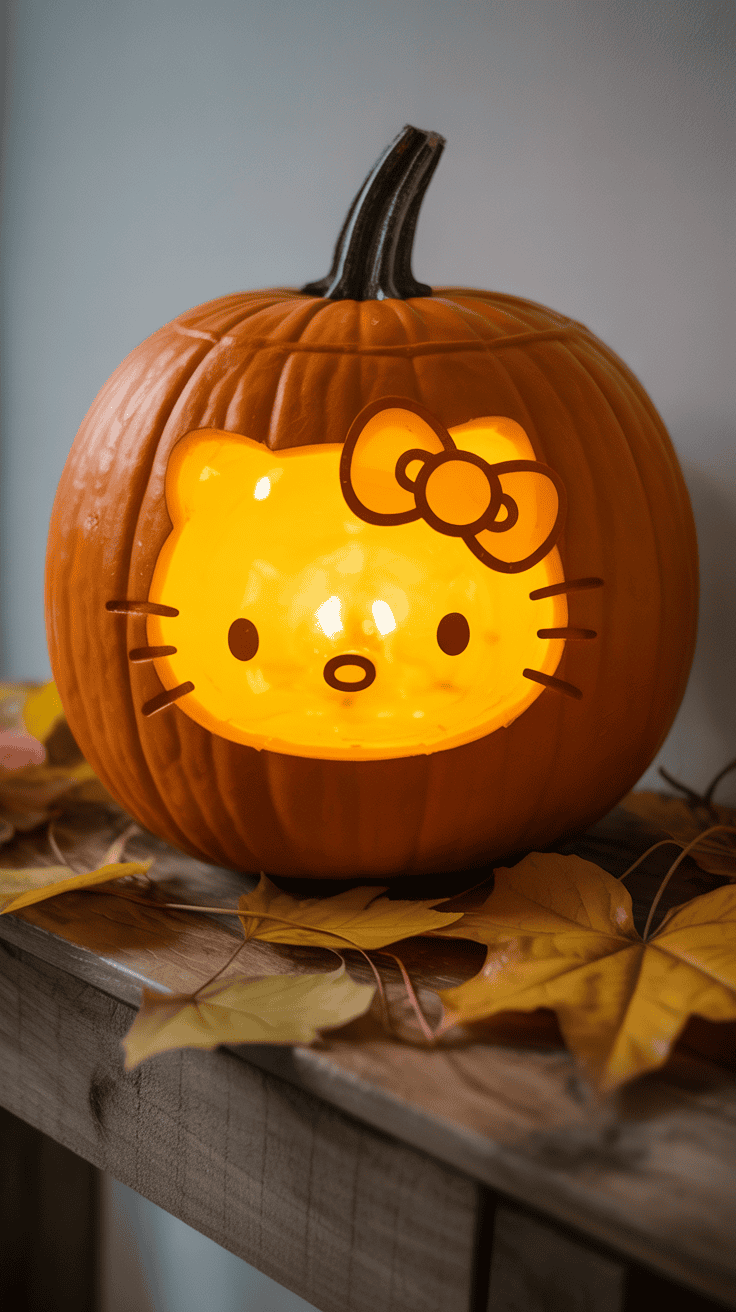 Hello Kitty Pumpkin Carving That’s Cute and Simple - porchdecorideas.com